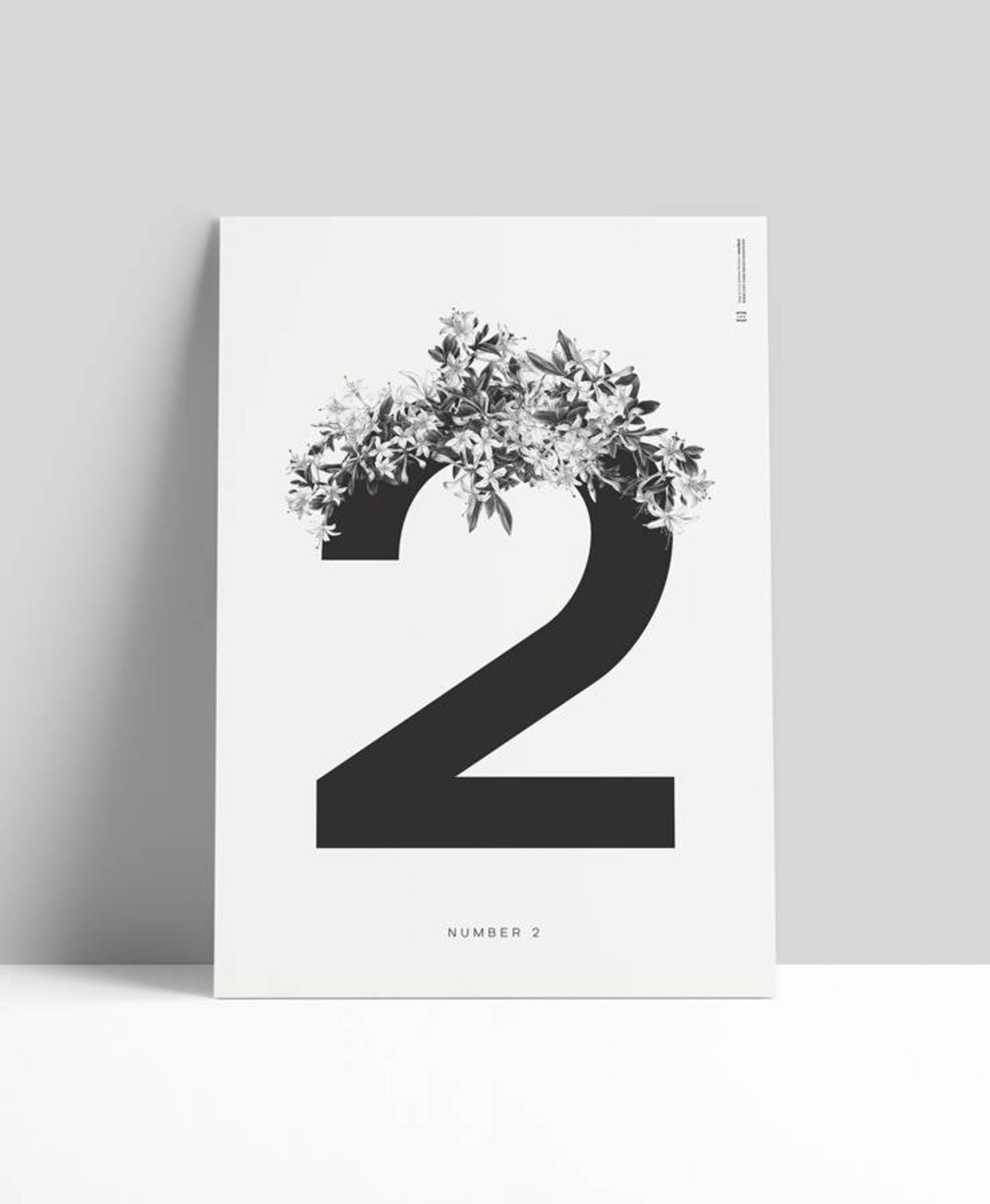 Number 2 Typography Print. Number Two Floral Print. Vintage | Etsy