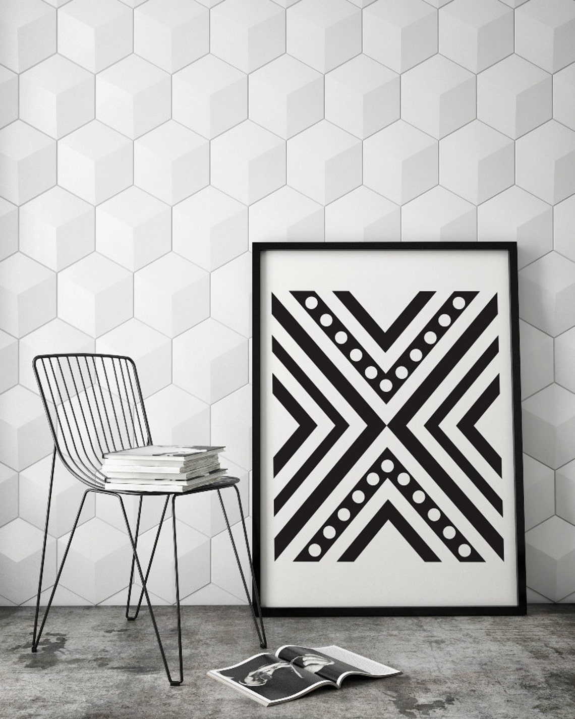 Modern Design Print PRINTABLE FILE. Black White Geometric - Etsy
