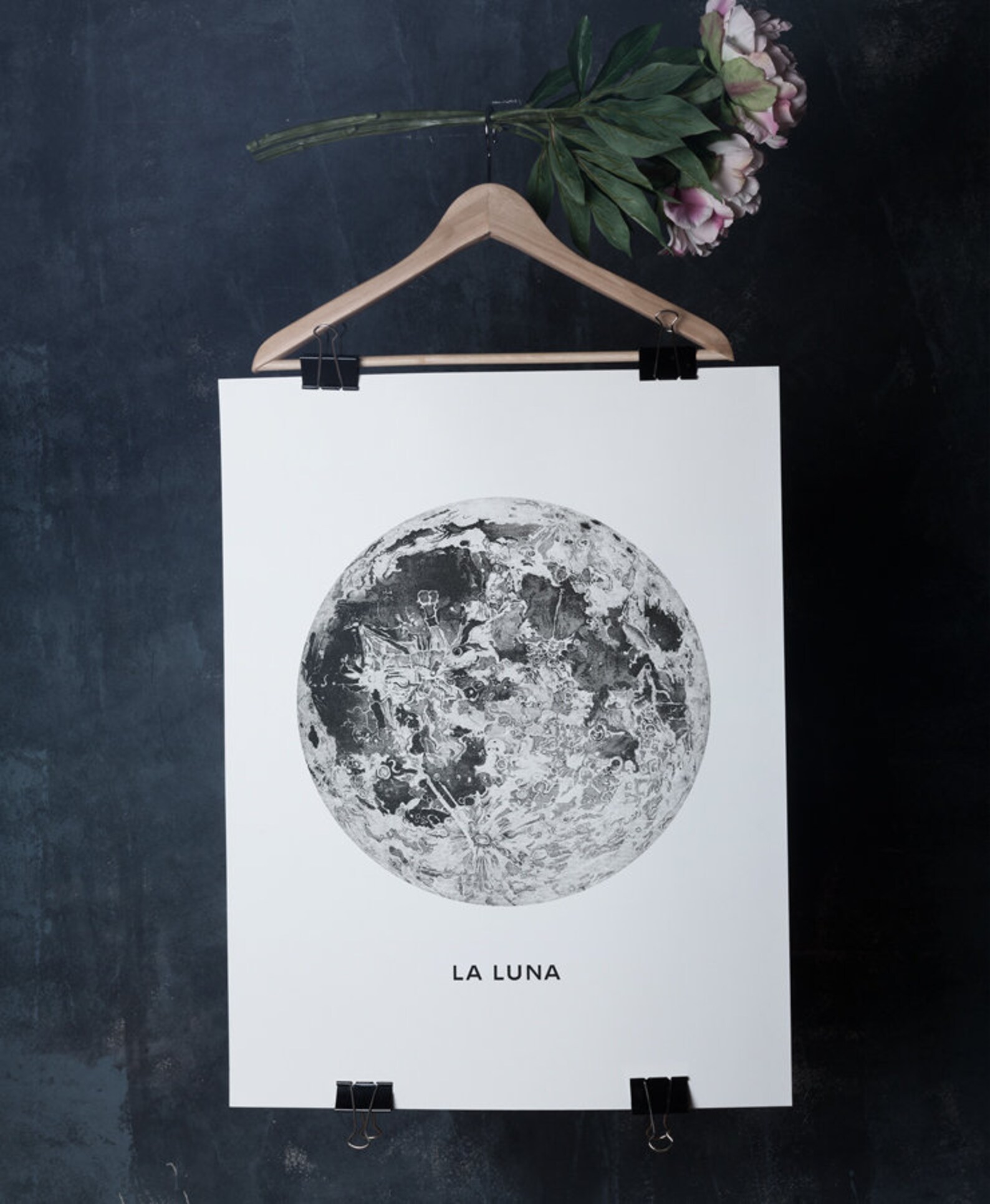Full Moon Poster - PRINTABLE FILE. La Luna Moon Poster. Lunar Moon ...