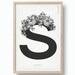 Letter S Typography Print. Monogram Art. Initial Print. Vintage ...