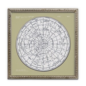 Star Map Constellations Print. Map of the Sky. Planisphere Astronomy ...