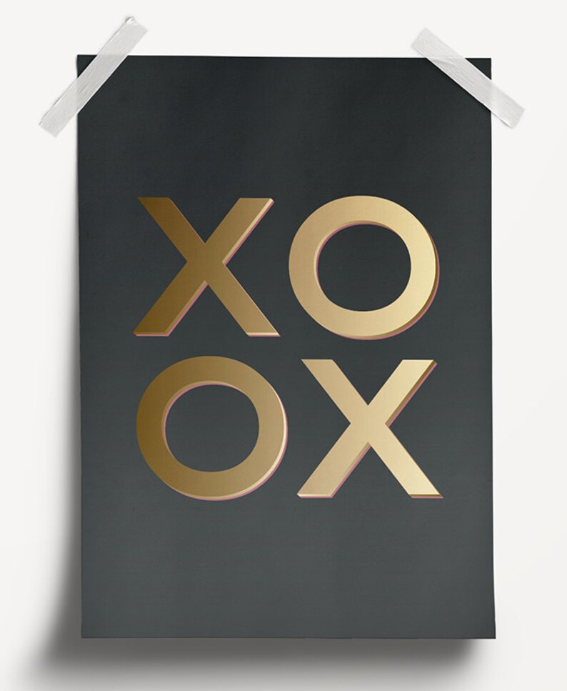 XOXO Poster. Hugs and Kisses Art Print. X's & O's | Etsy