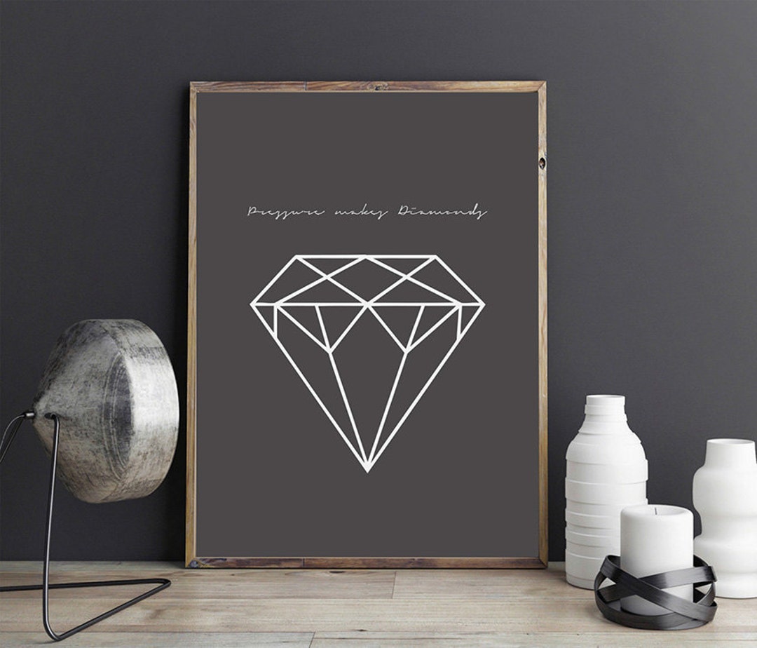 Diamond Poster "pressure Makes Diamonds"- PRINTABLE FILE. Motivational ...