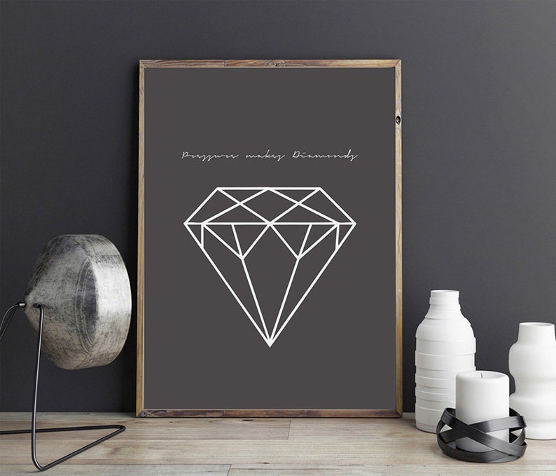 Diamond Poster "pressure Makes Diamonds"- PRINTABLE FILE. Motivational ...