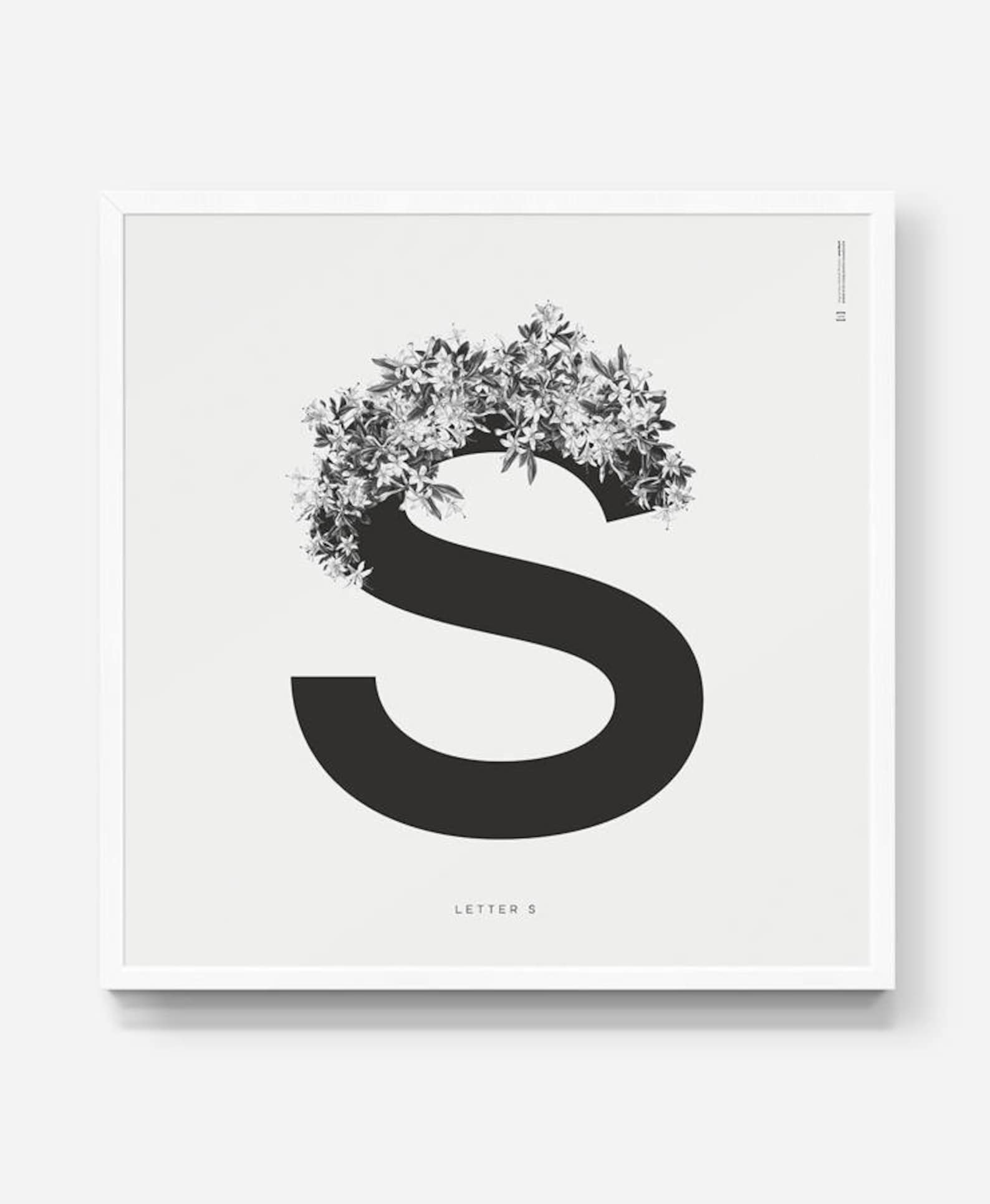 Letter S Typography Print. Monogram Art. Initial Print. | Etsy