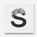 Letter S Typography Print. Monogram Art. Initial Print. Vintage ...
