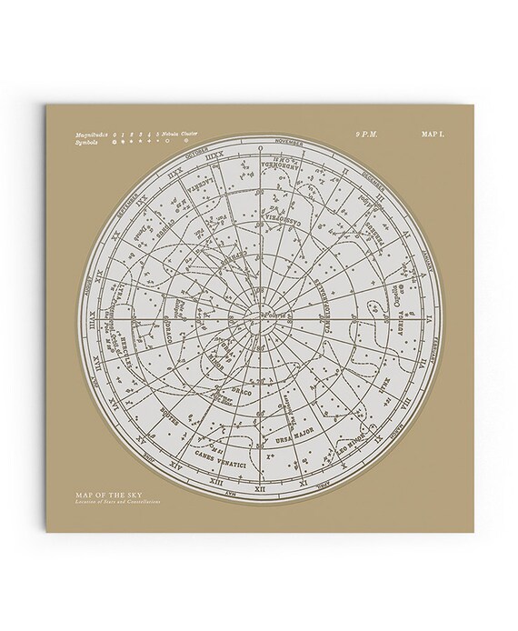 Art & Collectibles Digital Prints Map of the Sky Vintage Modern ...