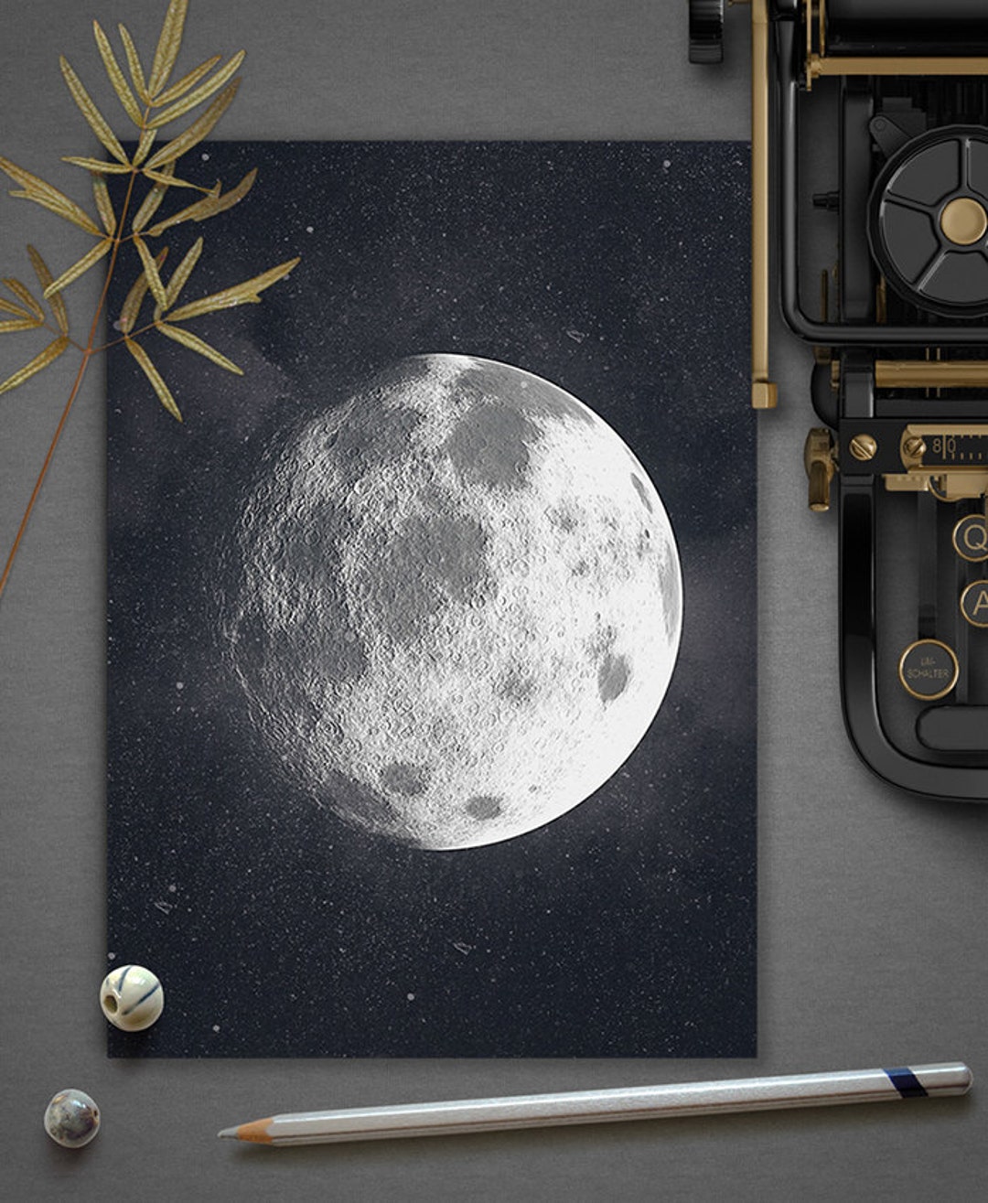 Moon Print - PRINTABLE FILE. La Luna Moon Art. Lunar Moon Poster ...