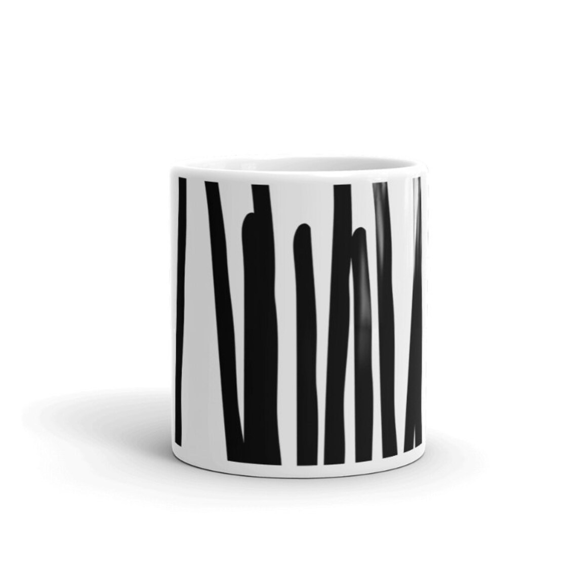 Black Line Mug. Stripped Mug. Coffee 11oz Mug. Black Stripes - Etsy