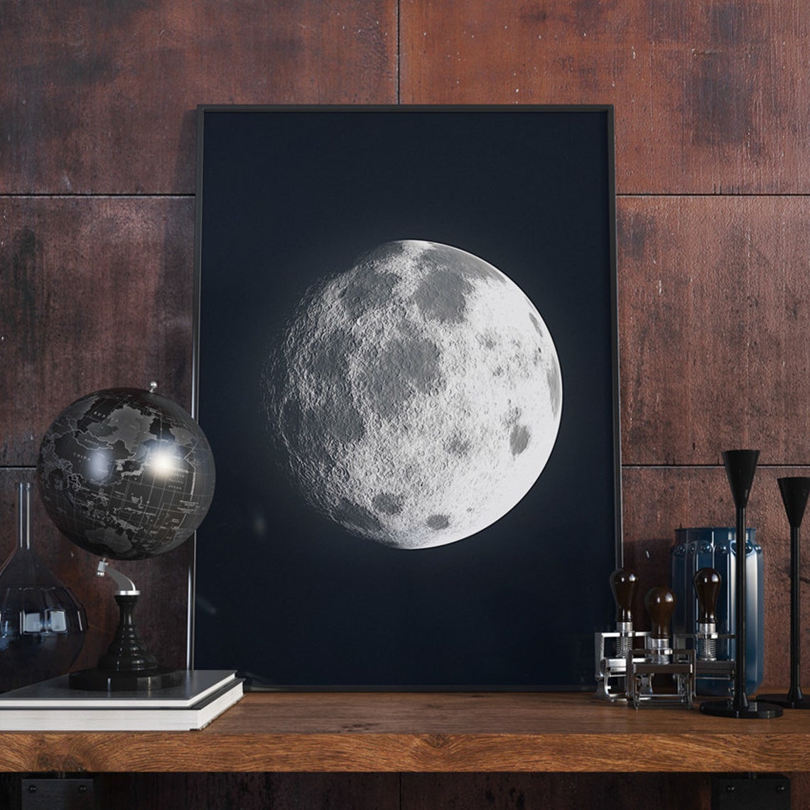 Moon Triptych PRINTABLE FILE. La Luna Moon Art Prints. Lunar | Etsy