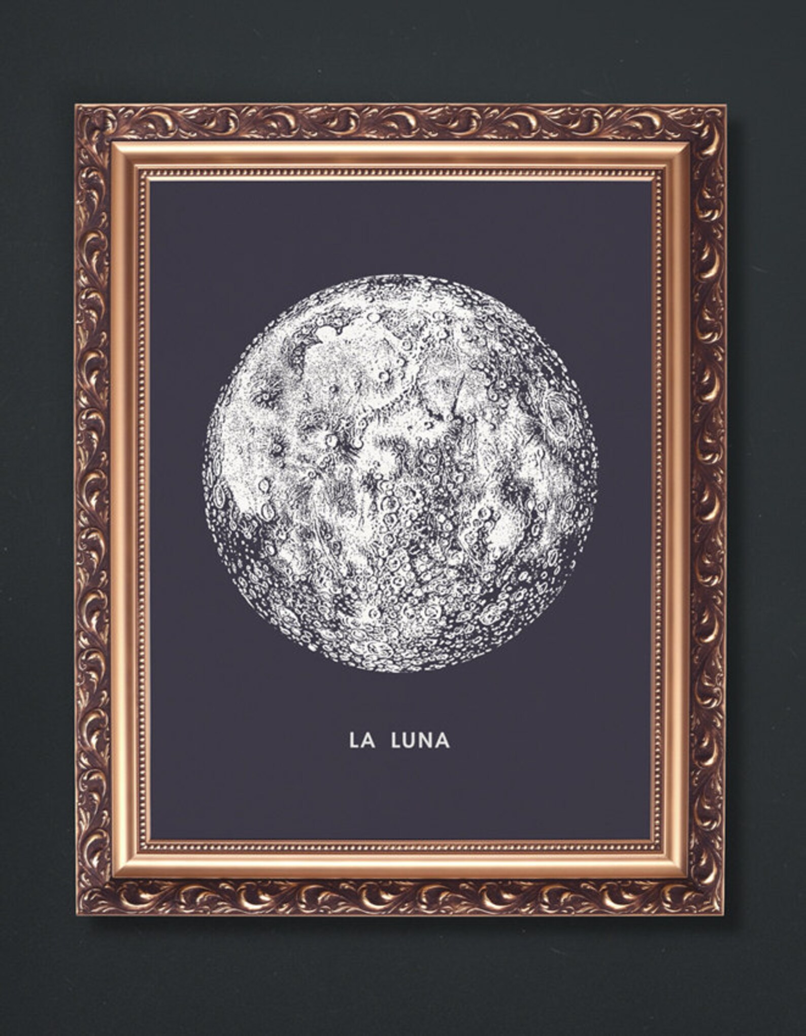 Full Moon Poster PRINTABLE FILE. La Luna Moon Poster. Lunar | Etsy