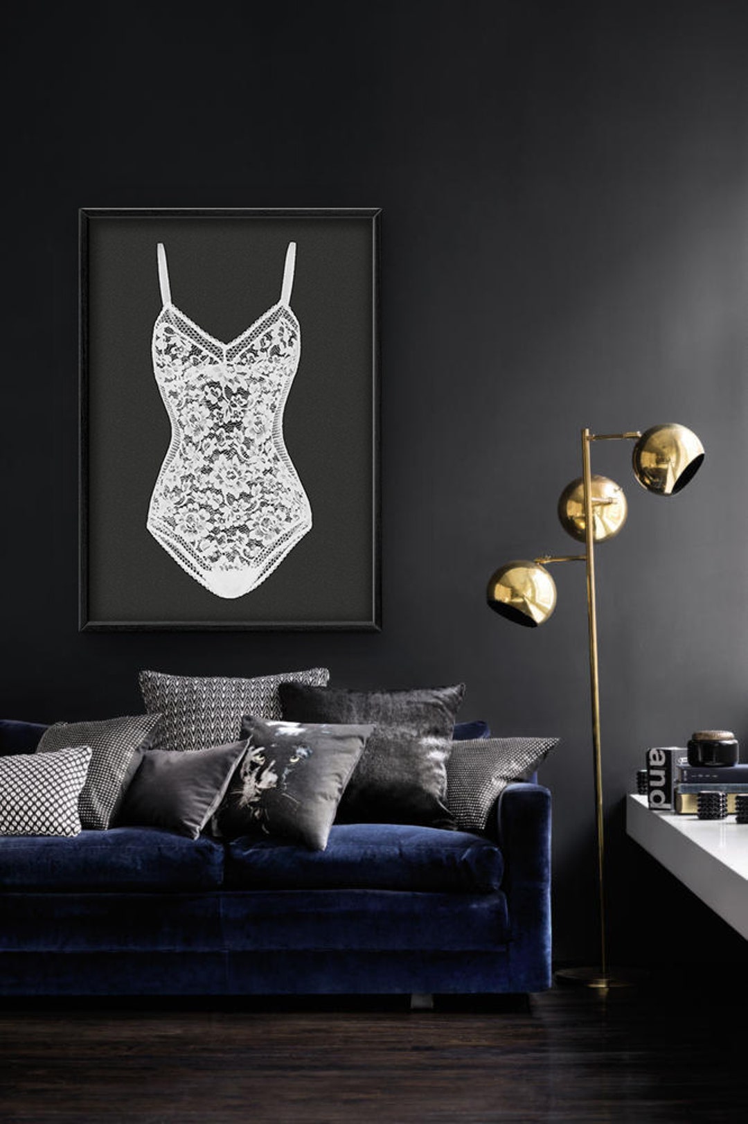 Lace Bodysuit Print. White Lace Feminine Poster PRINTABLE FILE ...