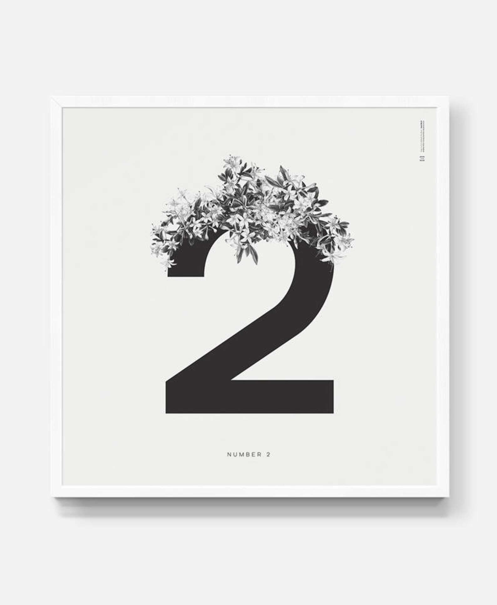 Number 2 Typography Print. Number Two Floral Print. Vintage | Etsy