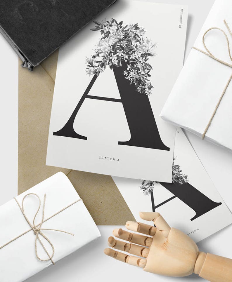 Letter A Typography Print. Monogram Art. Initial Print. - Etsy