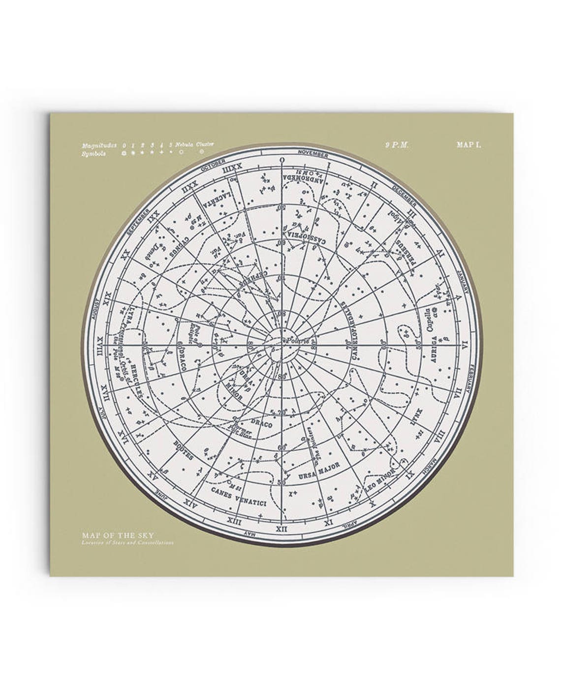 Star Map Constellations Print. Map of the Sky. Planisphere - Etsy