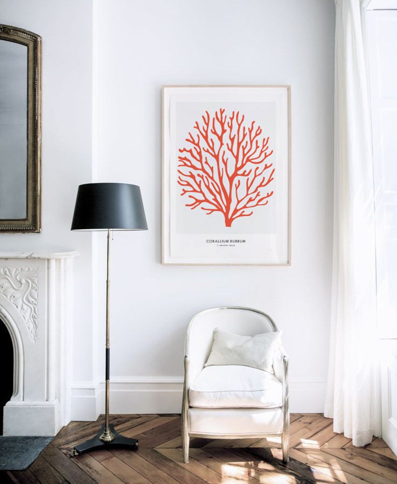 Red Coral Large Poster PRINTABLE FILE. Red Sea Coral Print. | Etsy