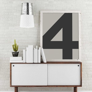 Number 4 Typography Printable Poster Instant Download. Scandinavian ...