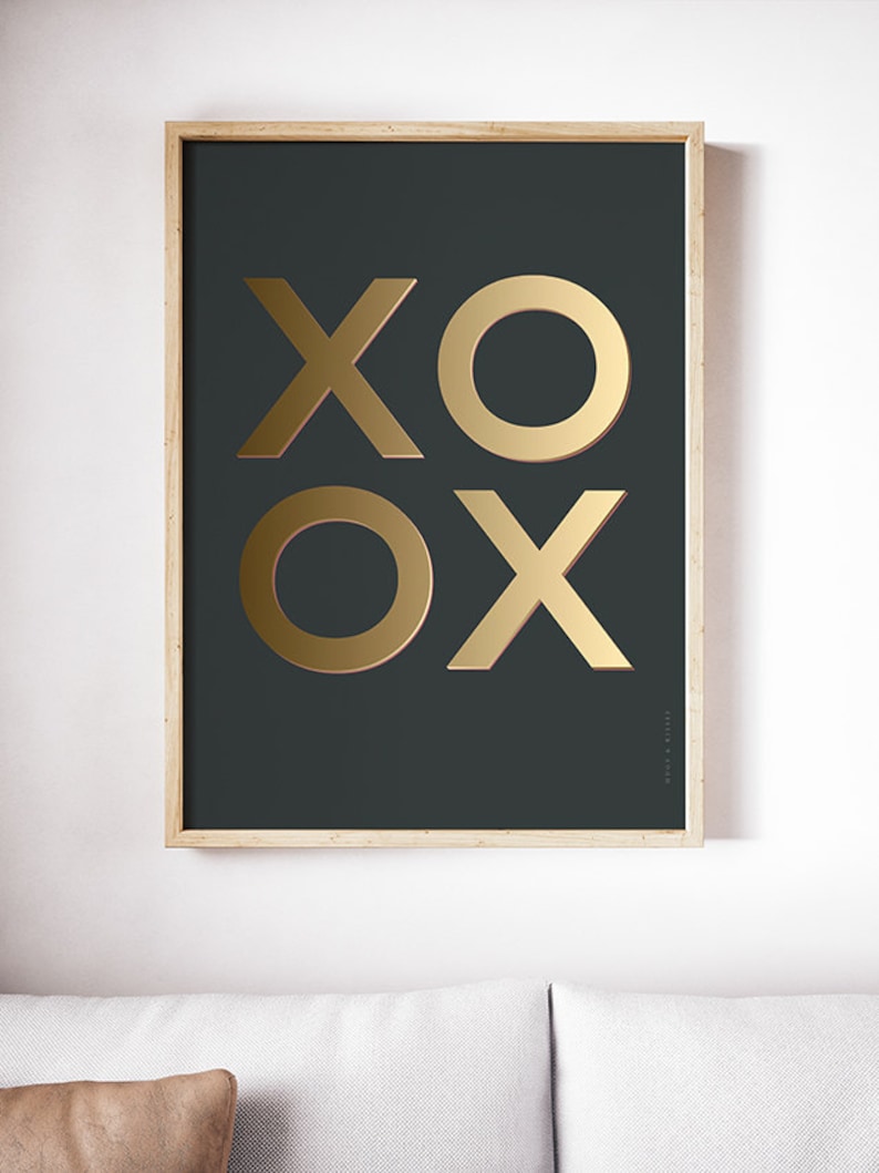XOXO Print PRINTABLE FILE. Hugs and Kisses Art Print. - Etsy