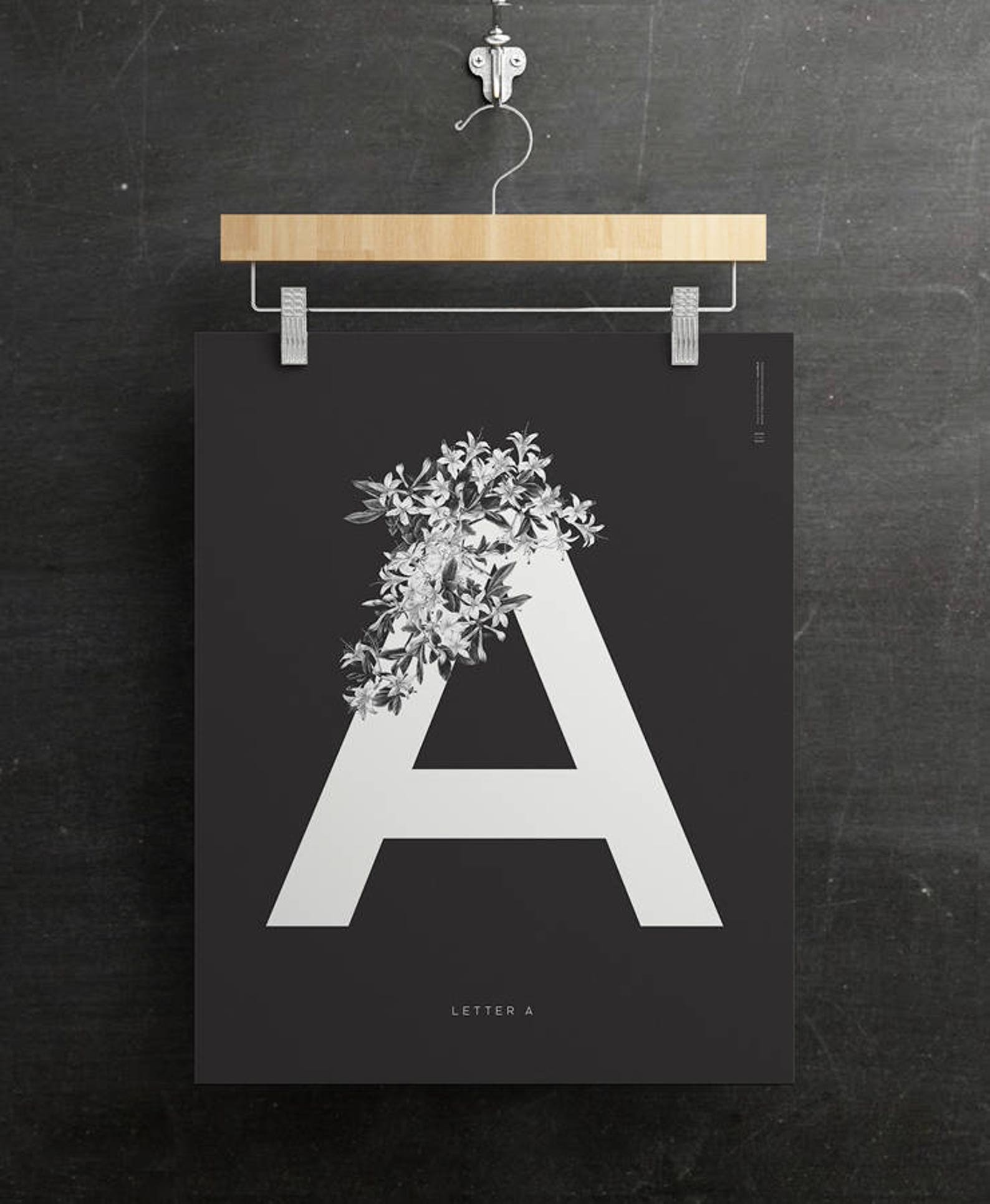 Letter A Typography Print. Monogram Art. Initial Print. - Etsy