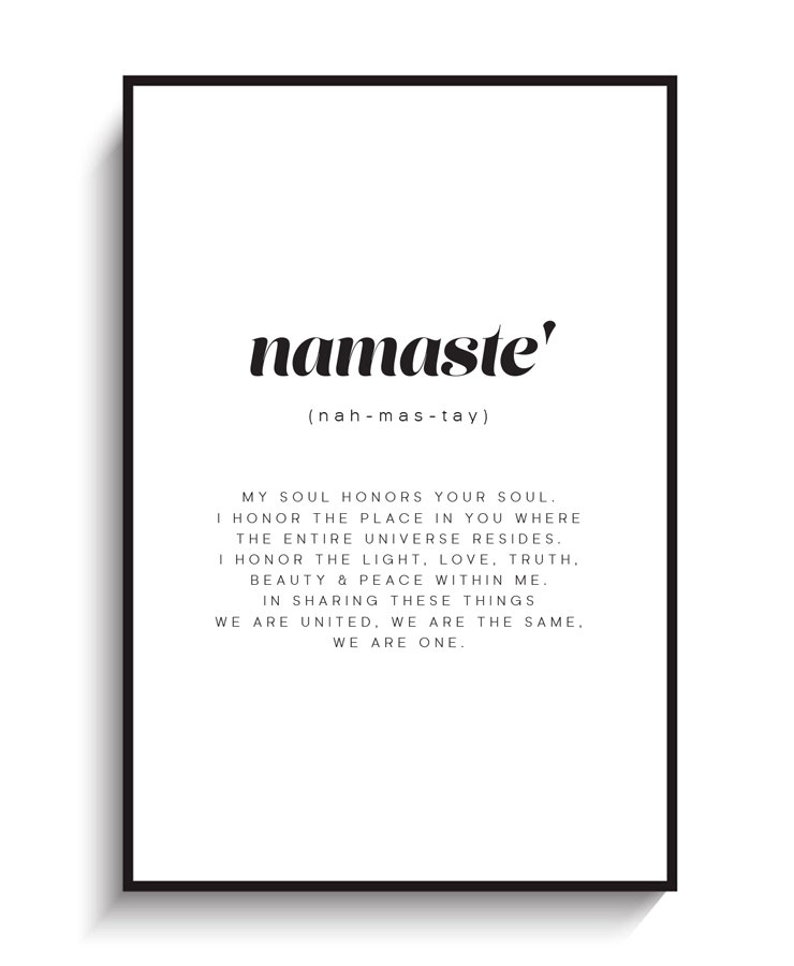 Namaste Print - PRINTABLE FILE. Inspirational Quote Print. Yoga ...