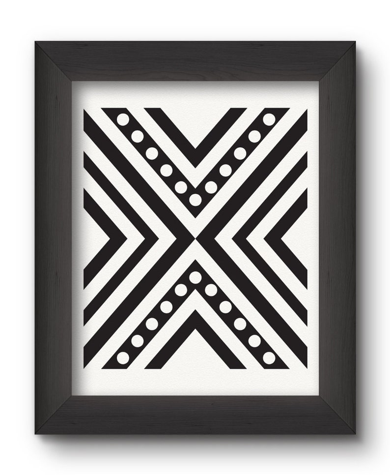 Modern Design Print PRINTABLE FILE. Black White Geometric | Etsy