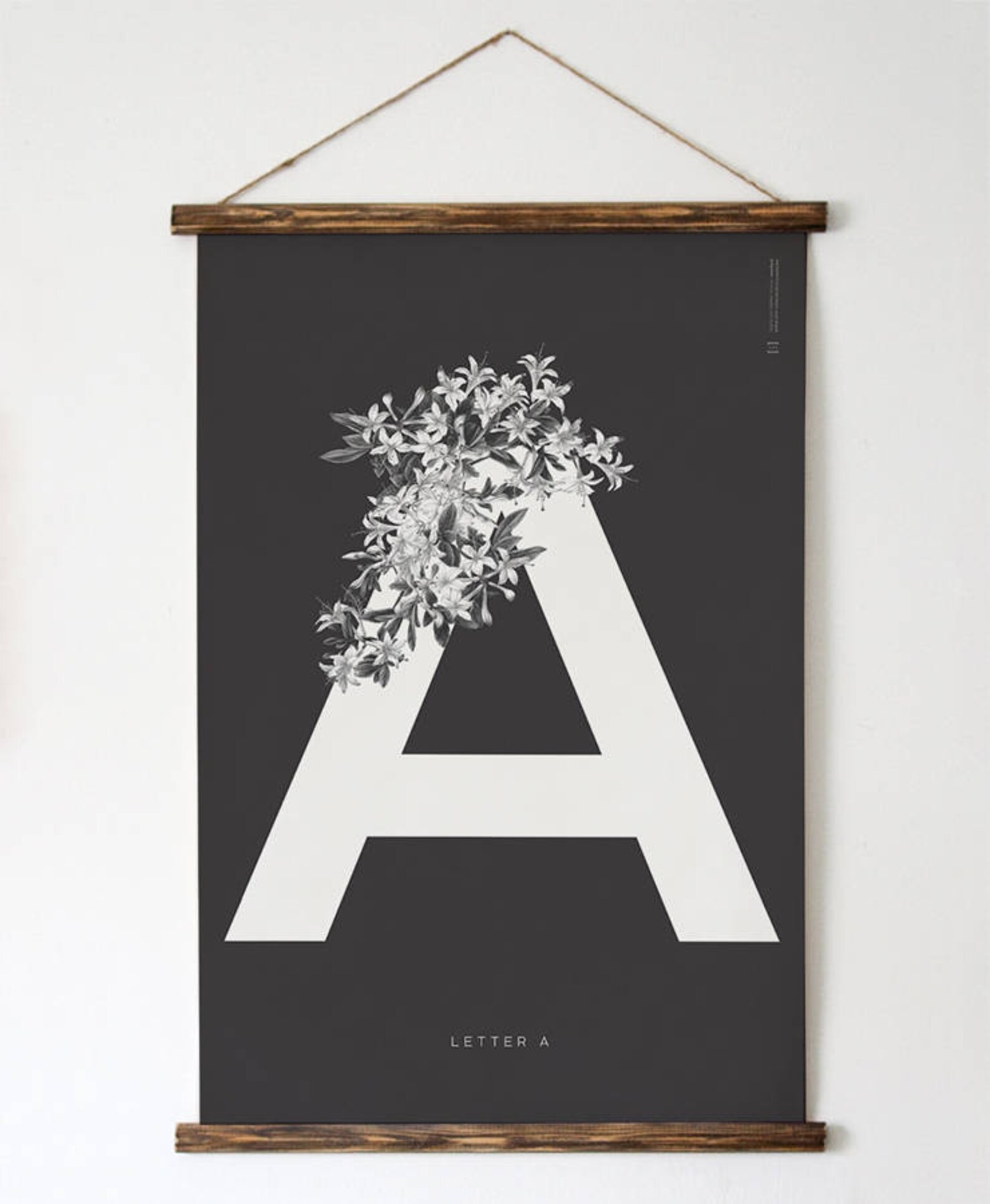 Letter A Typography Print. Monogram Art. Initial Print. - Etsy