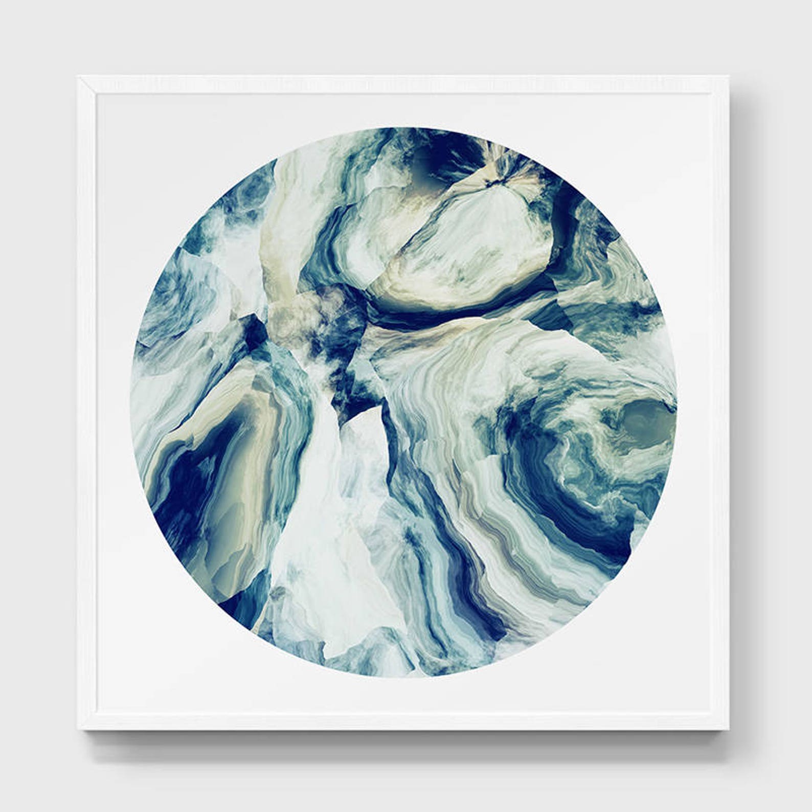 Geode Circle Art Print. Abstract Round Print. Crystal Modern - Etsy
