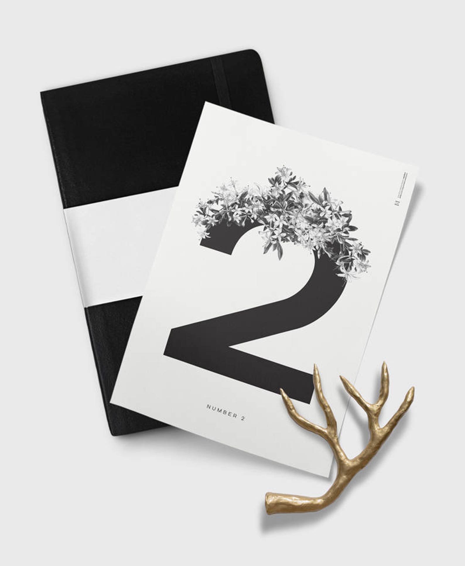 Number 2 Typography Print. Number Two Floral Print. Vintage - Etsy