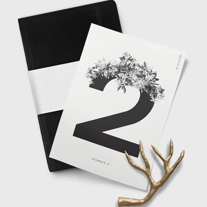 Number 2 Typography Print. Number Two Floral Print. Vintage Inspired ...