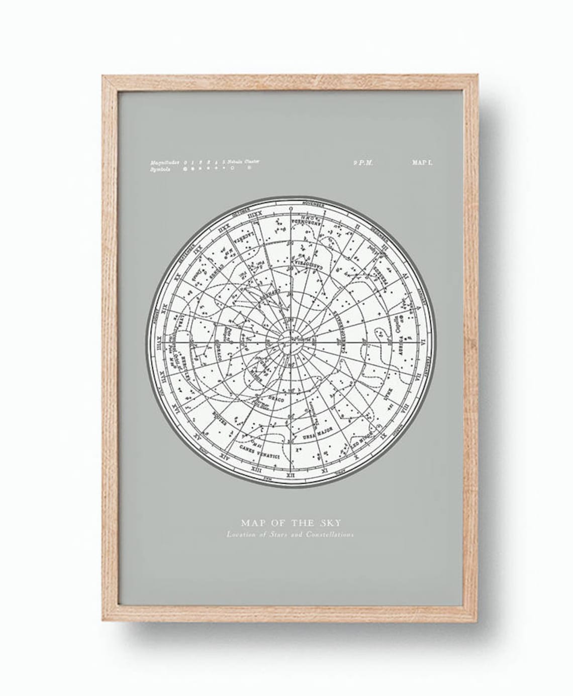 Star Map Constellations Poster. Map of the Sky. Modern Vintage | Etsy