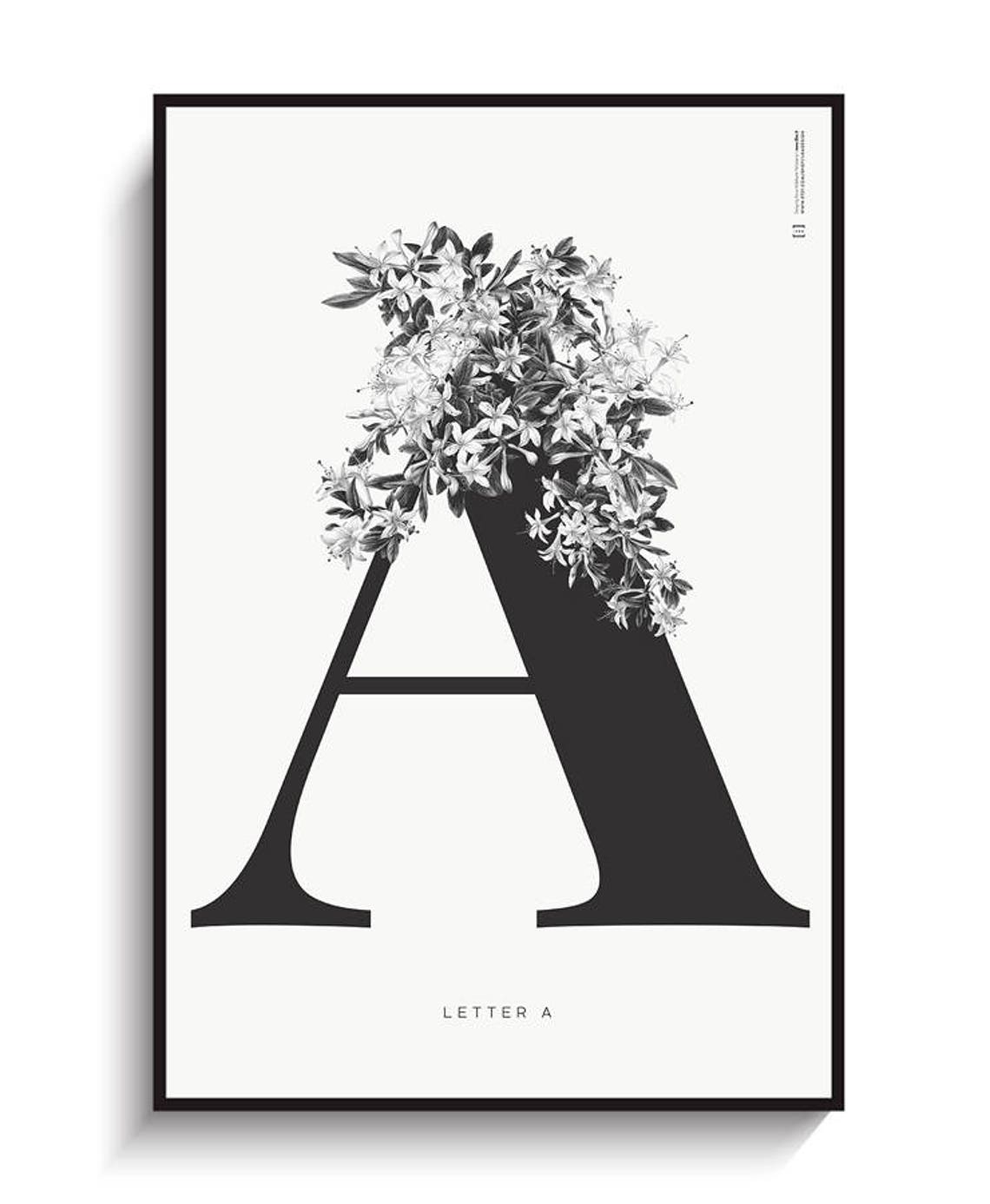 Letter A Typography Print. Monogram Art. Initial Print. - Etsy