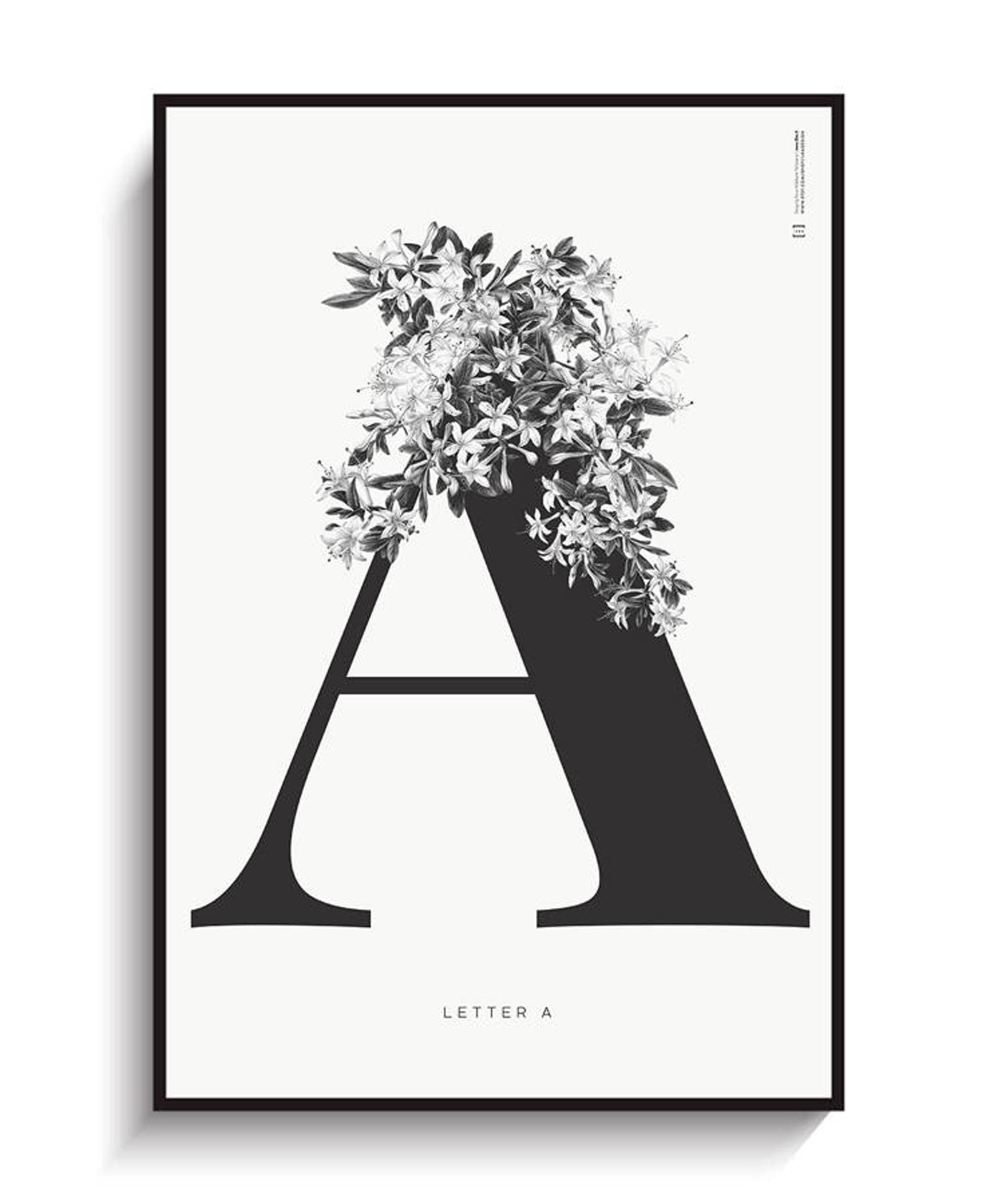 Letter A Typography Print. Monogram Art. Initial Print. - Etsy