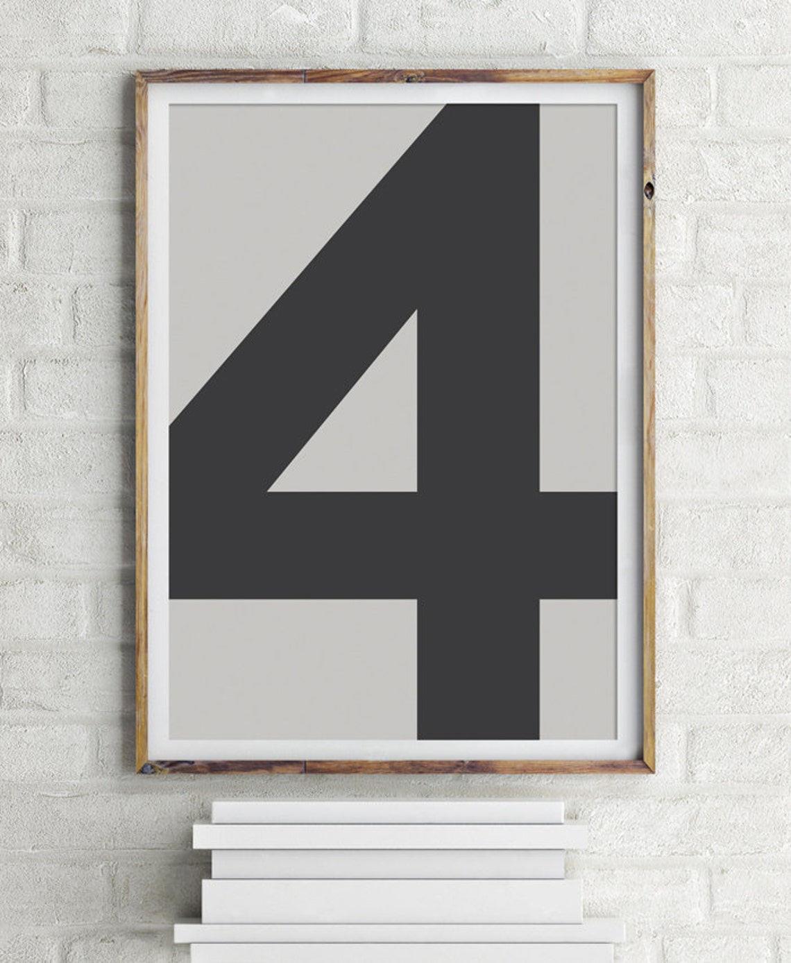 Number 4 Typography Printable Poster Instant Download. - Etsy
