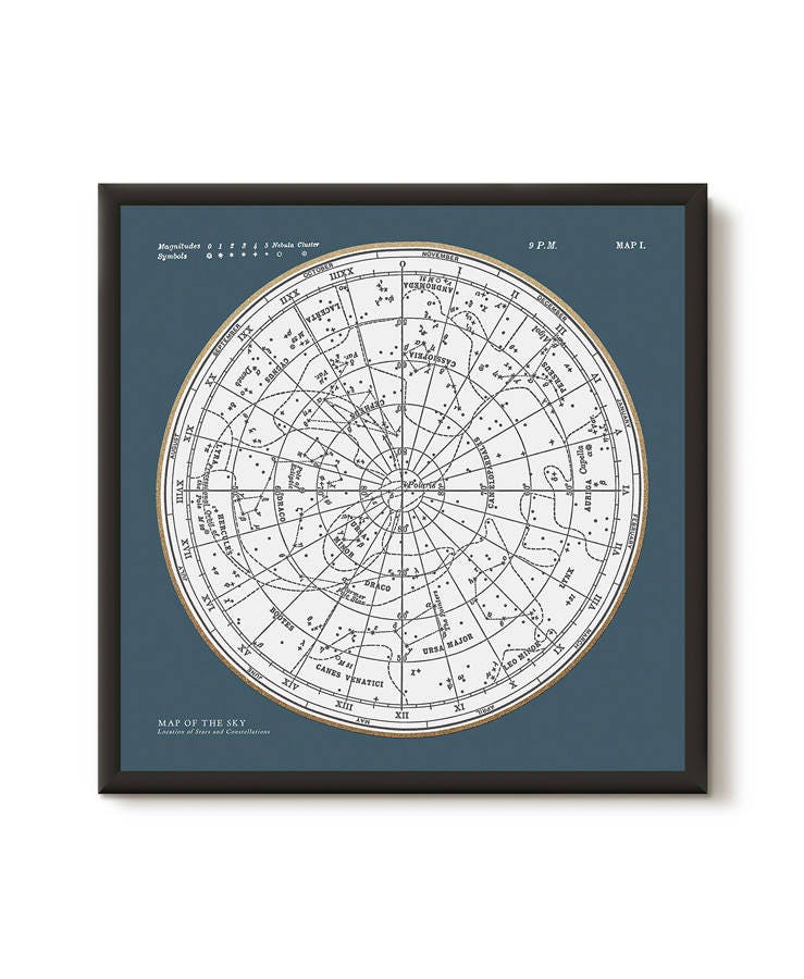 Star Map Constellations Poster. Map of the Sky. Modern Vintage - Etsy ...