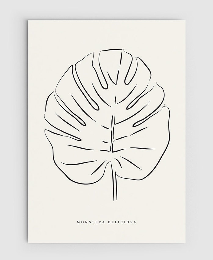Monstera Cheese Plant Leaf PRINTABLE FILE. Tropical Leaf | Etsy
