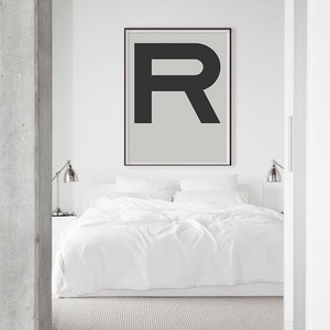 R Letter Modern Typography Art Print - Instant Download. Scandinavian ...
