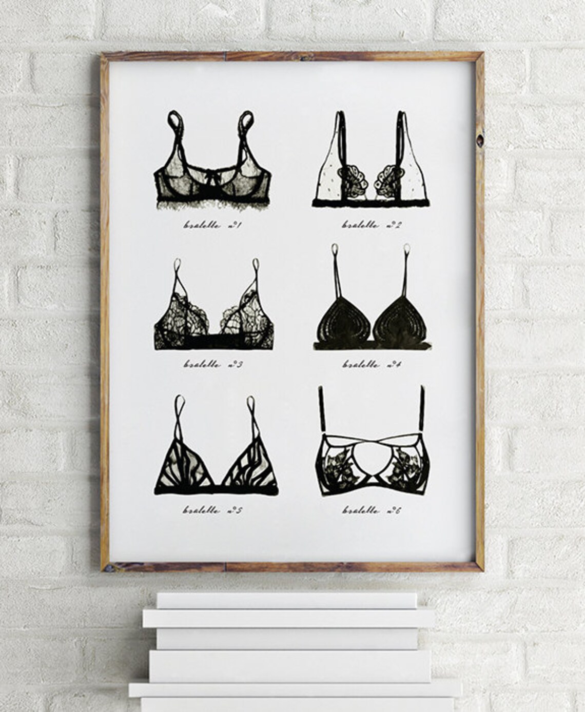 Lingerie Wall Art. Black Lace Bralette Art Poster - PRINTABLE FILE ...
