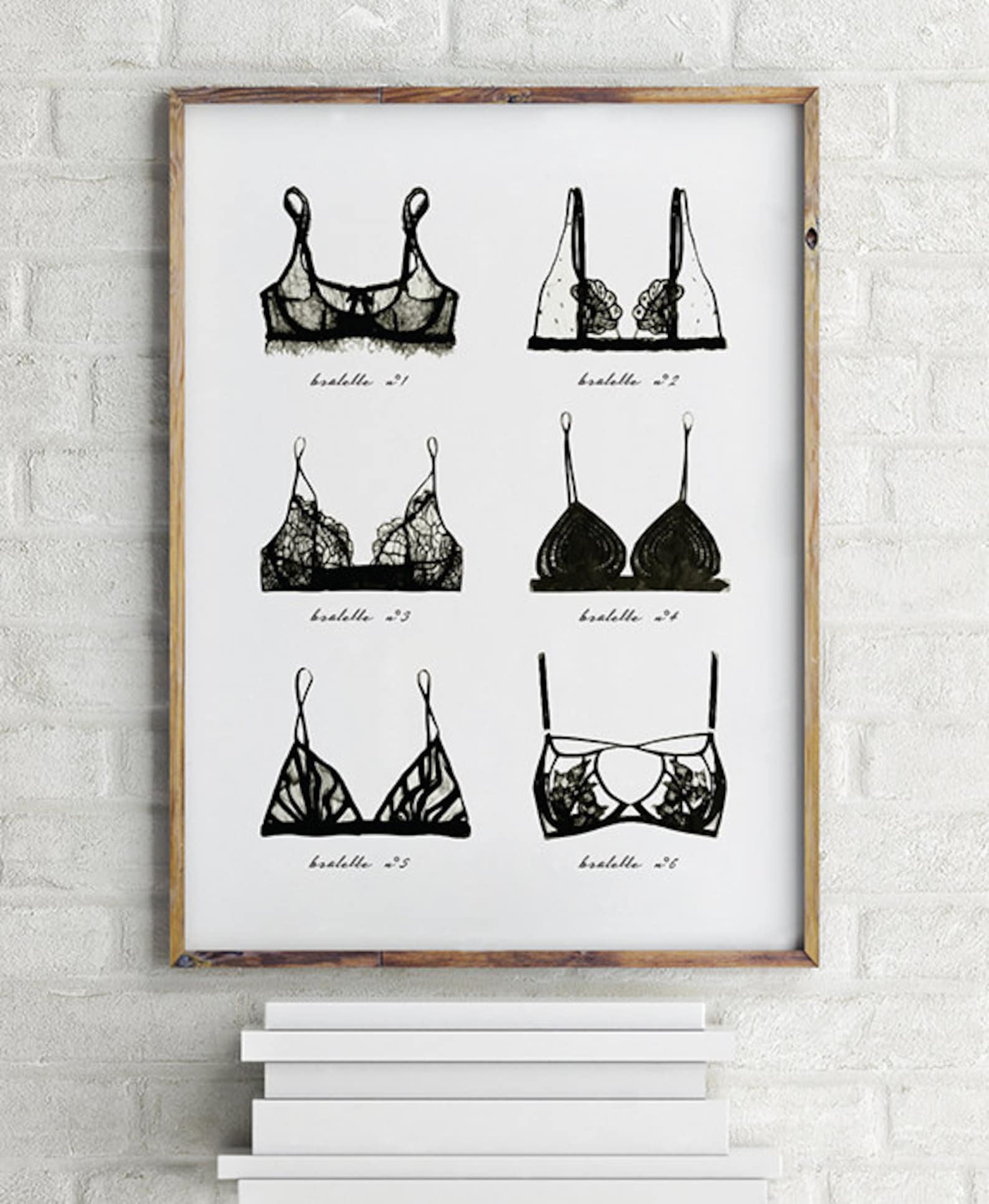 Lingerie Wall Art. Black Lace Bralette Art Poster PRINTABLE | Etsy