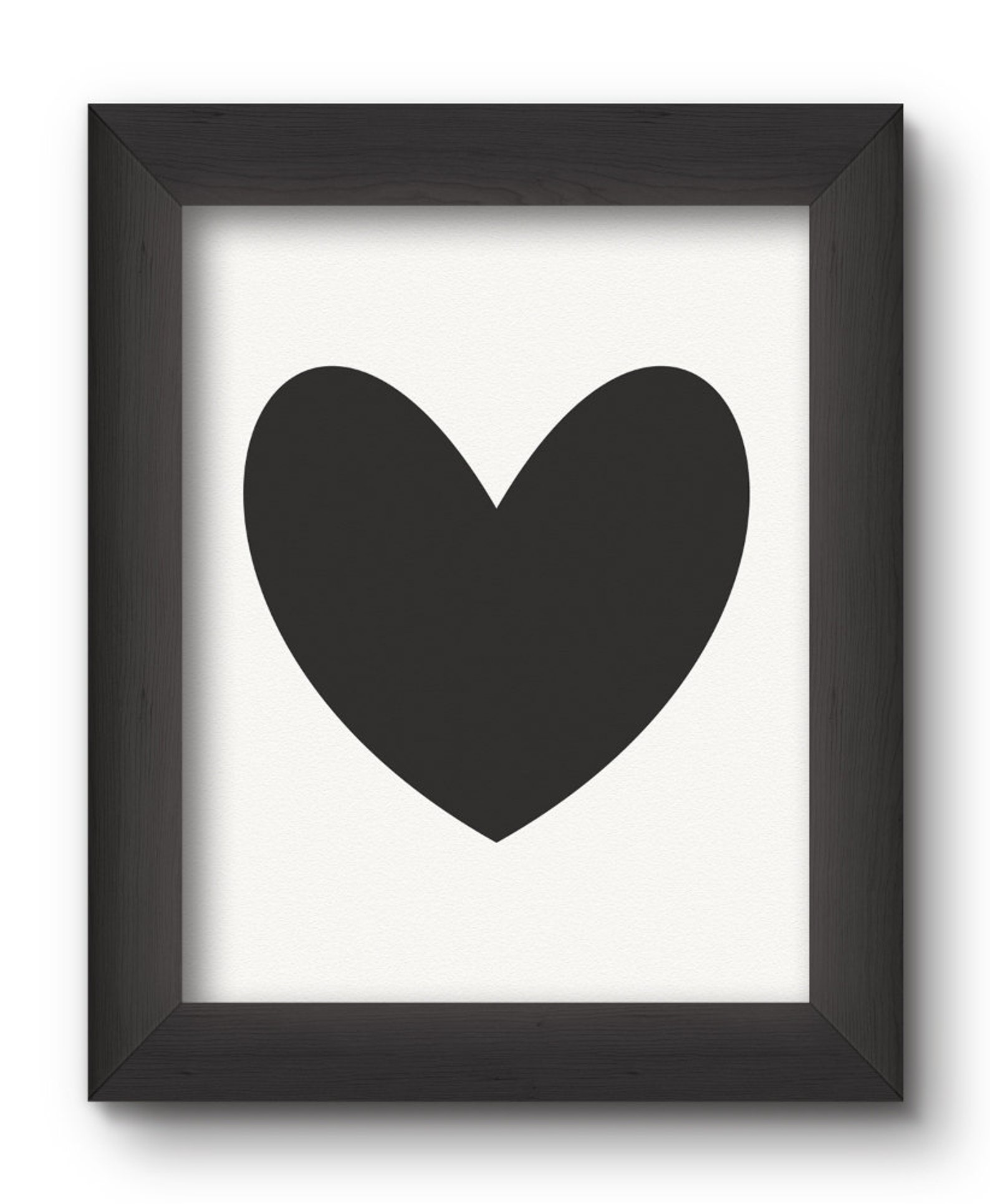 Heart Poster PRINTABLE FILE. Black Heart Print. Modern Love | Etsy