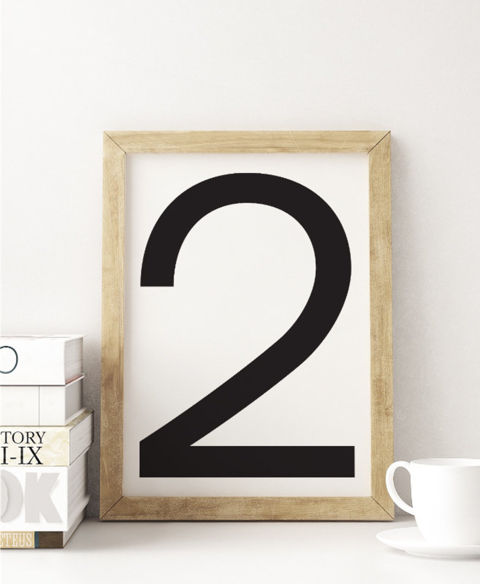 Number 2 Modern Typography - PRINTABLE FILE. Number Two Poster. Nursery ...