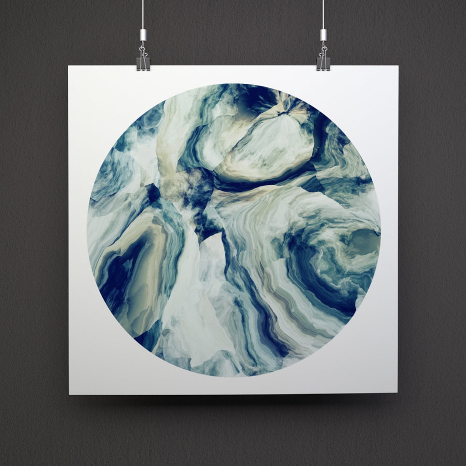 Geode Circle Art Print. Abstract Round Print. Crystal Modern | Etsy