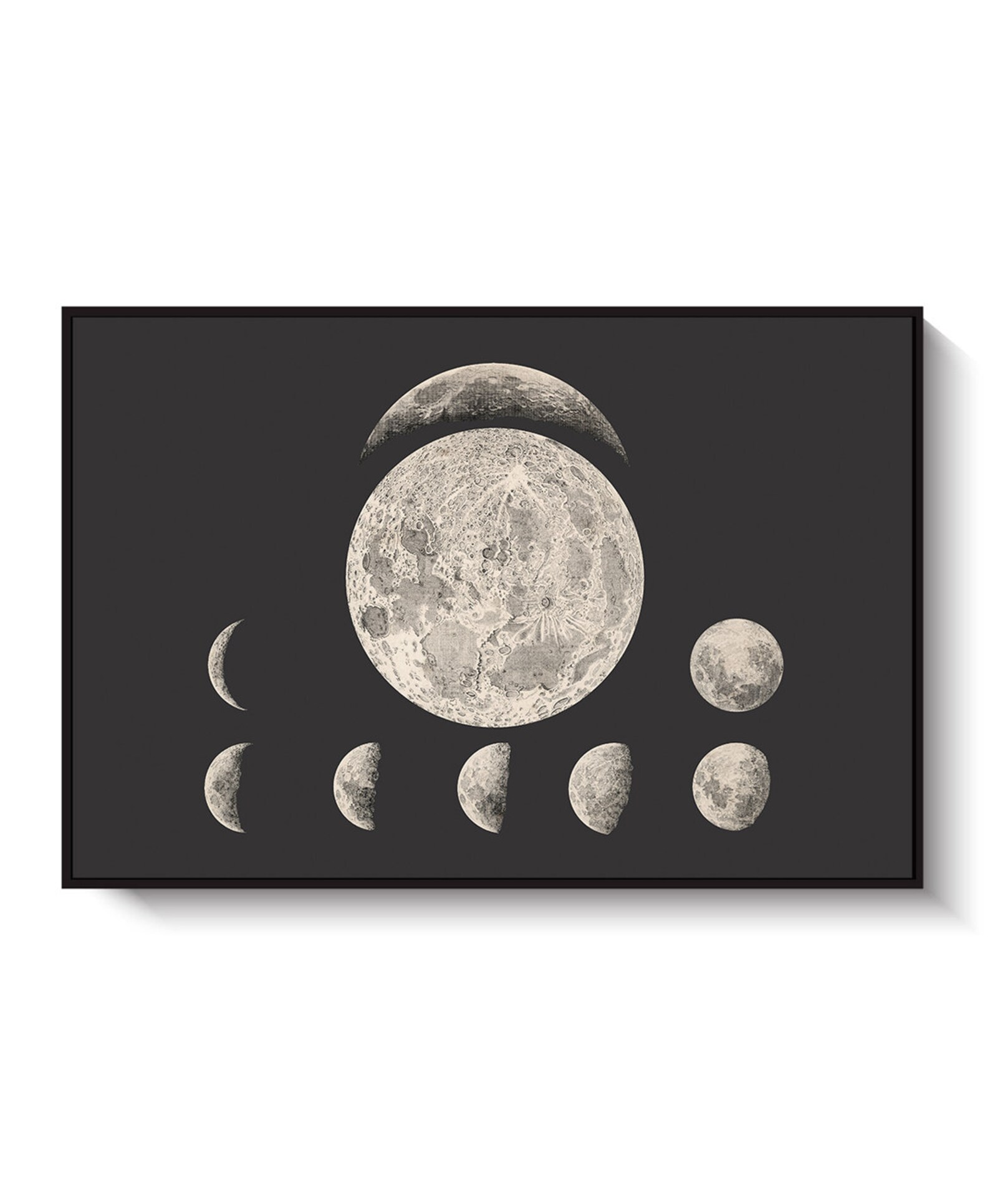 Phases of the Moon - PRINTABLE FILE. Astronomy Wall Art - Monochrome ...