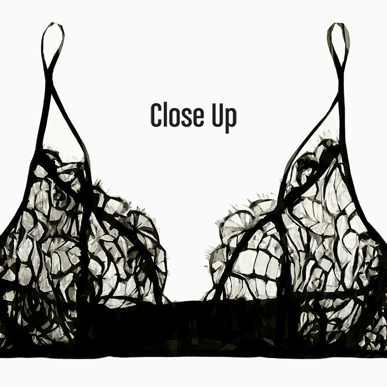 Bra Poster. Lingerie Wall Art Print. Black Lace Bralette | Etsy