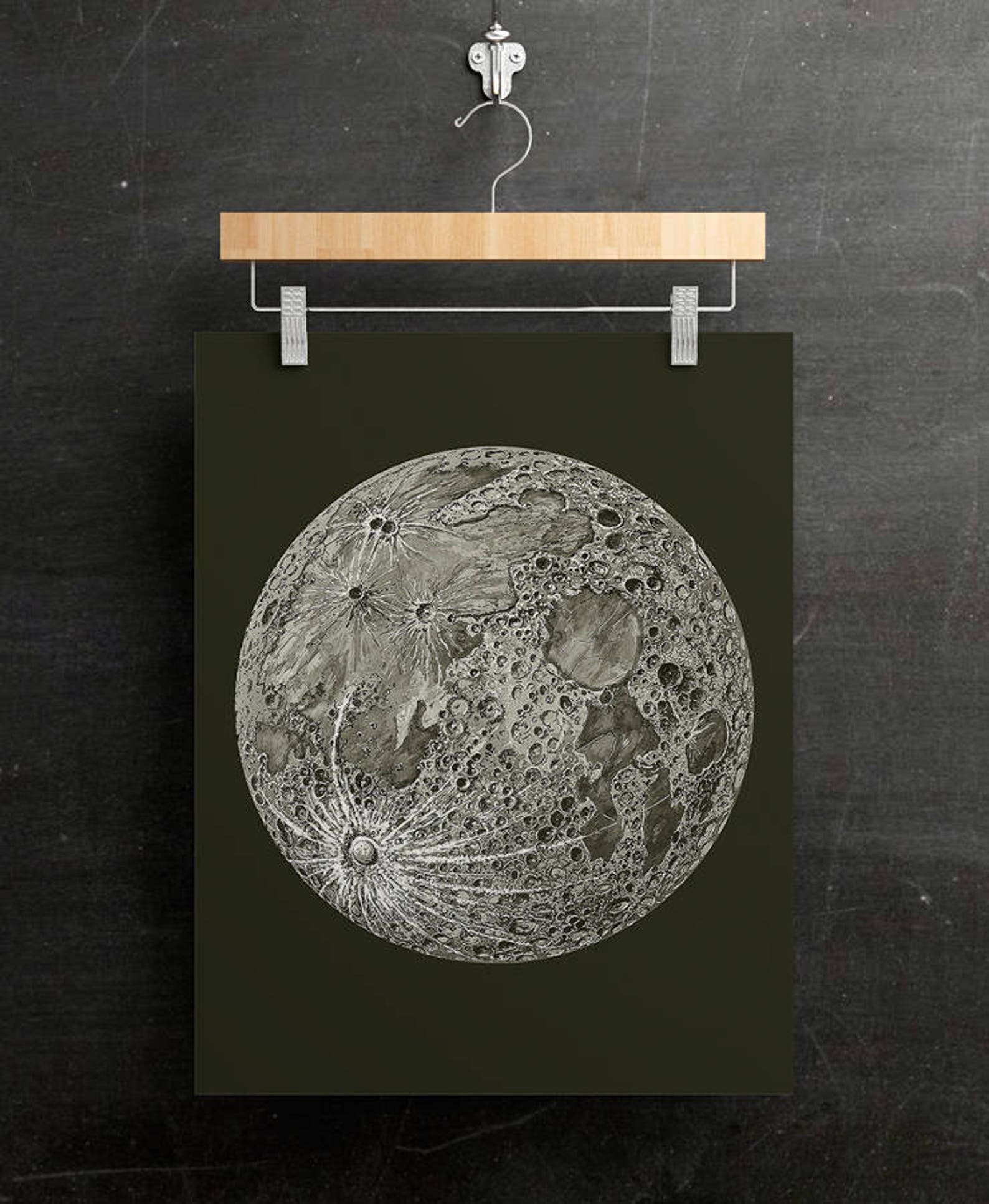 Full Moon Poster PRINTABLE FILE. La Luna Moon Art. Lunar - Etsy
