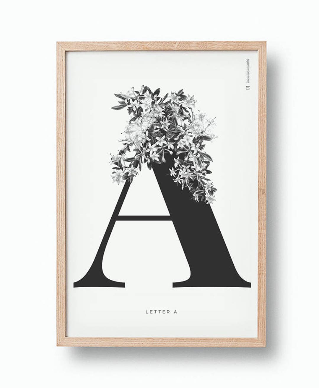 Letter A Typography Print. Monogram Art. Initial Print. Vintage ...