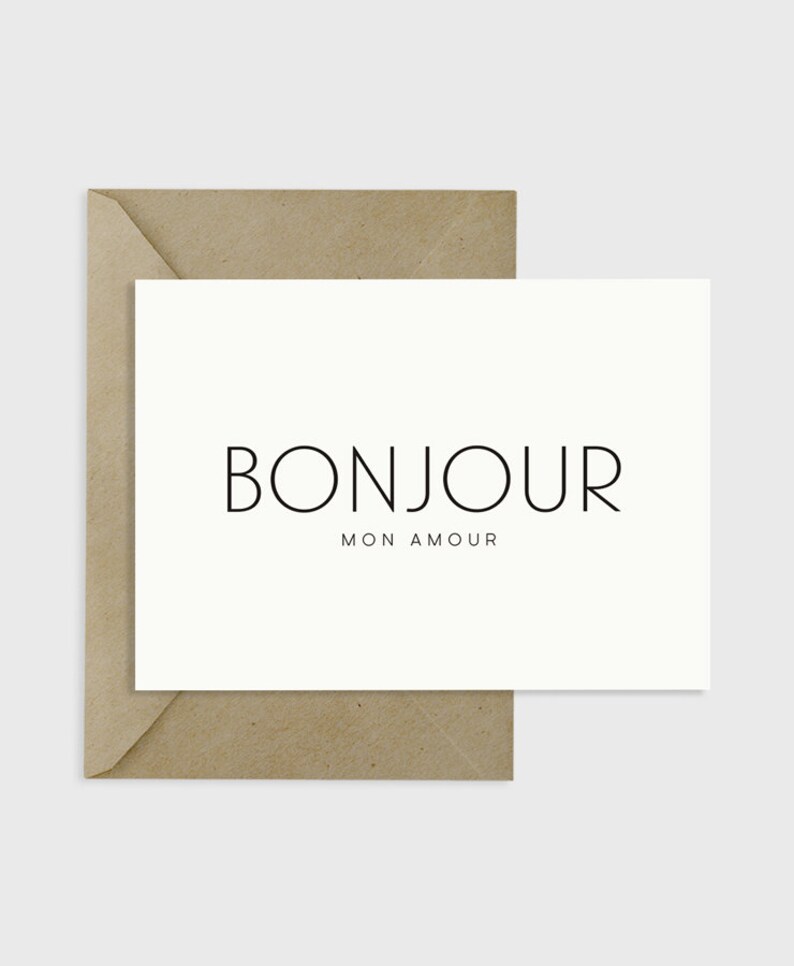 Bonjour mon Amour PRINTABLE FILE. Hello my Love. French | Etsy