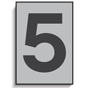 Number 5 Modern Typography Art Print - Instant Download. Number Five ...