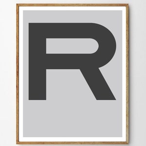 R Letter Modern Typography Art Print - Instant Download. Scandinavian ...