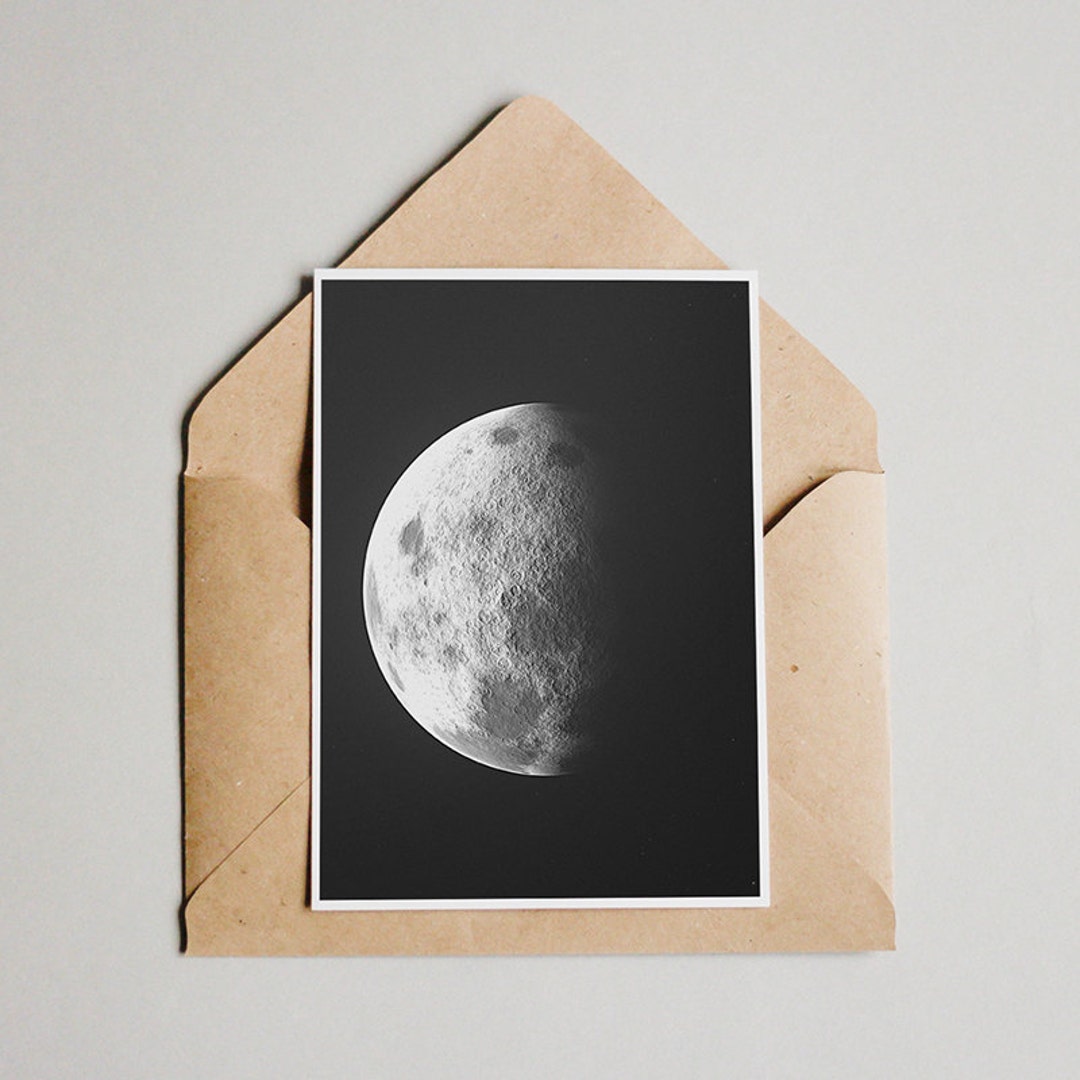 Moon Phase A6 Card - PRINTABLE FILE. La Luna Card. Astronomy Card. Moon ...