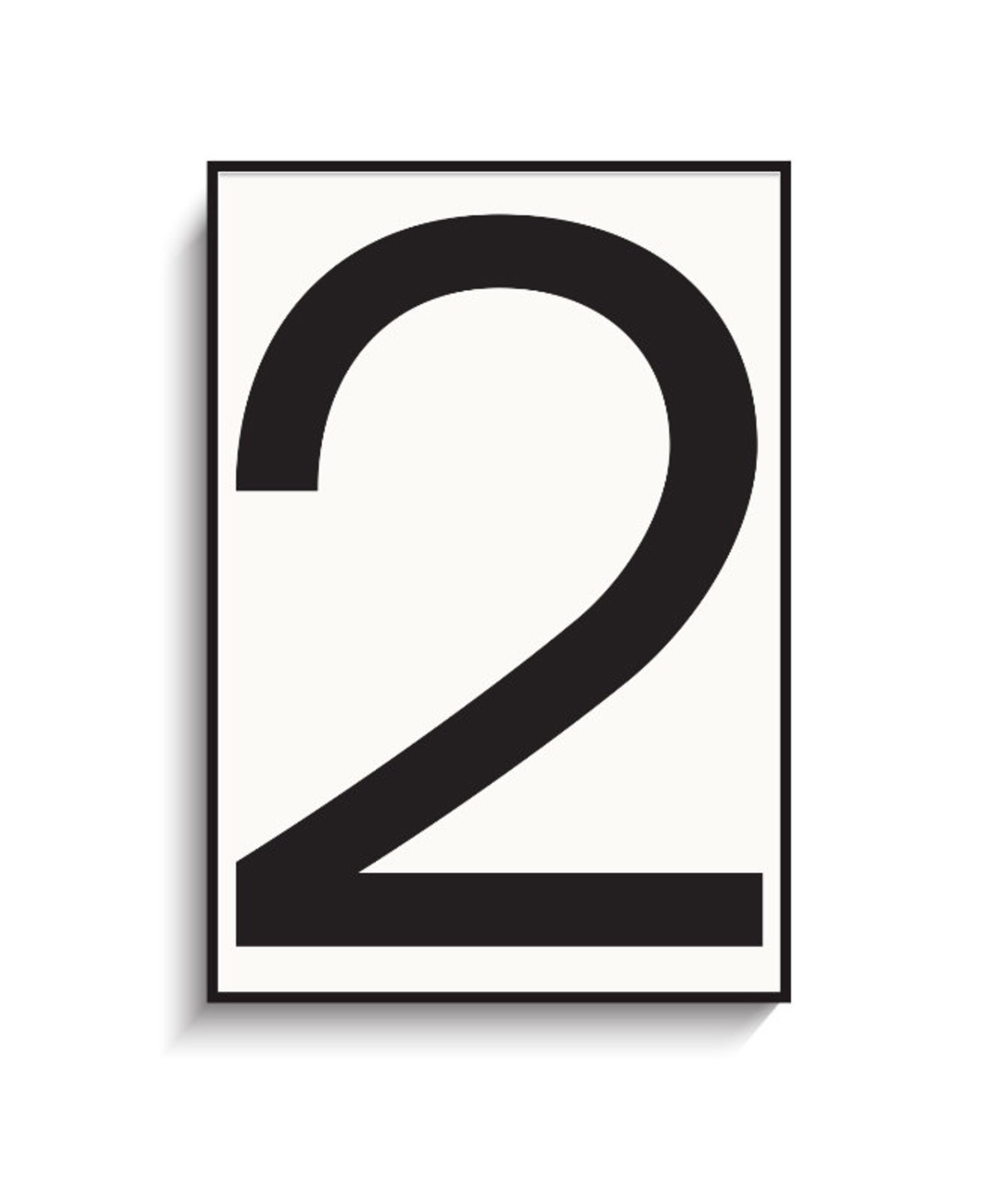 Number 2 Modern Typography - PRINTABLE FILE. Number Two Poster. Nursery ...